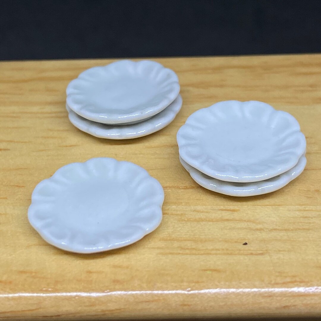 5 Miniatue Plate,mini Ceramic Plate,miniature Food Plate,cake Plate ...