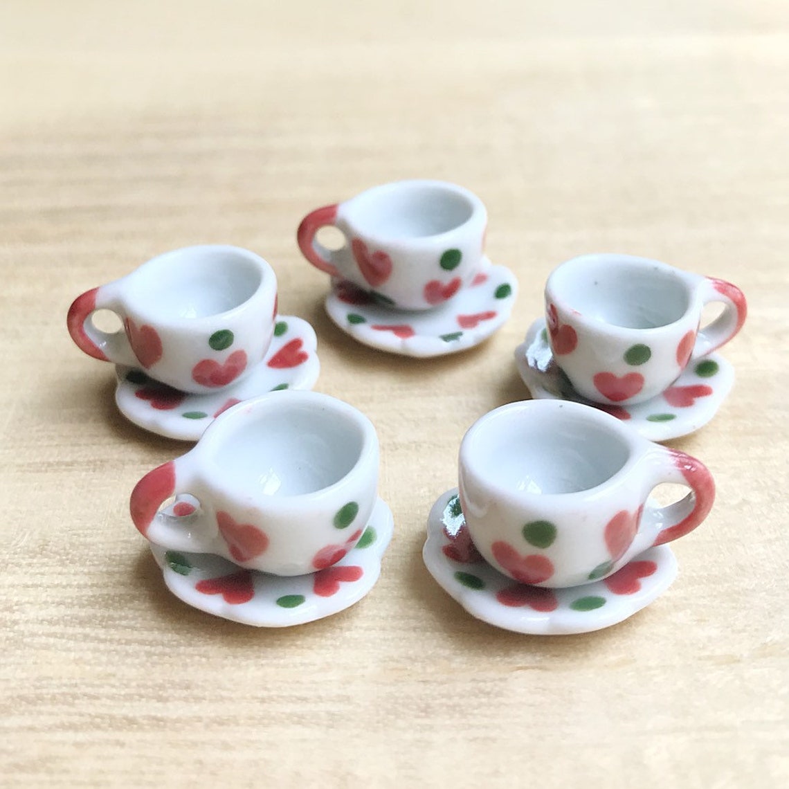 5 Miniature Empty Coffee Cup Set Miniaturedollhouse Coffee | Etsy