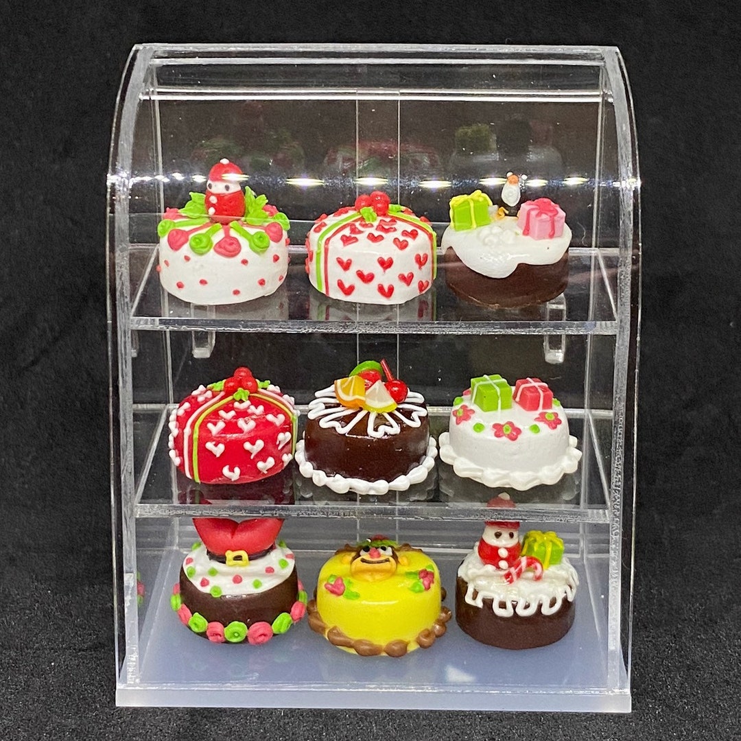 Miniature Bakery Display With Christmas Cakes,miniature Stand,miniature ...