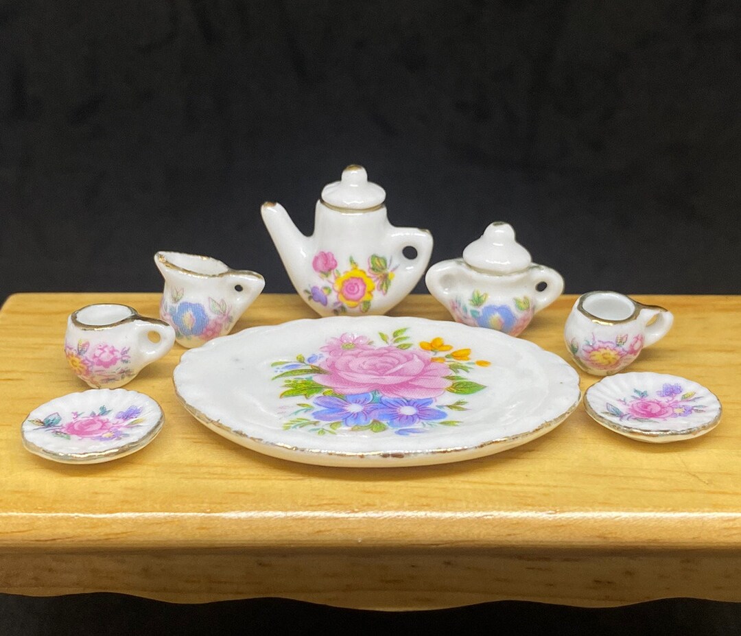 Miniature Tea Set,miniature English Tea Set,miniature Rea Cup,dollhouse ...