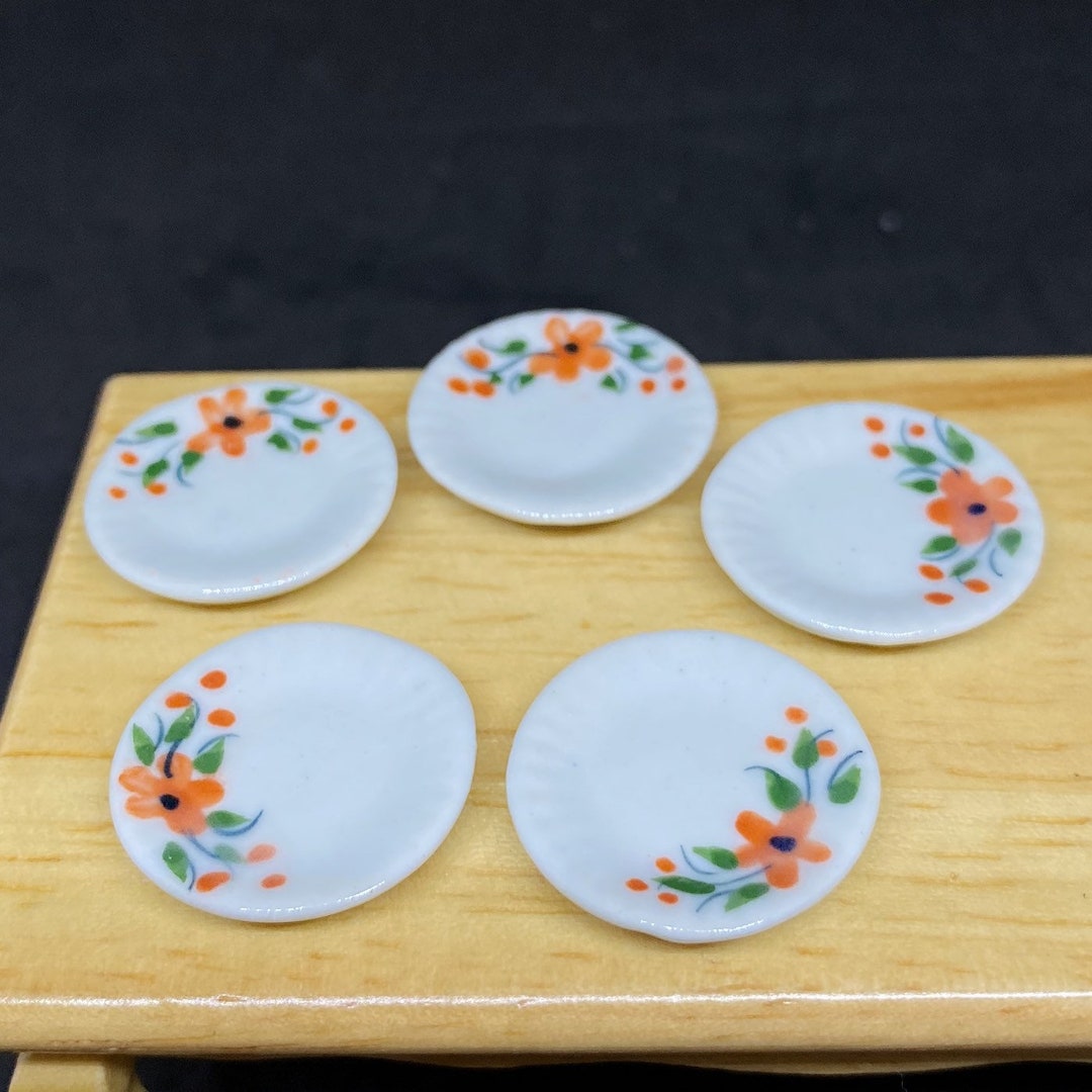 5 Pcs.miniature Plate,mini Ceramic Plate,miniature Food Plate,cake ...