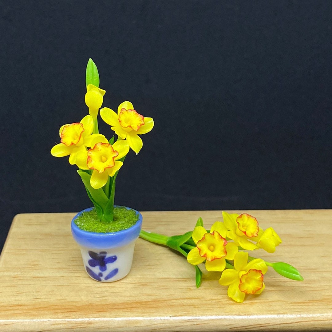 Miniature Flower,miniature Flower Pot,miniature Vase,dollhouse Flower ...
