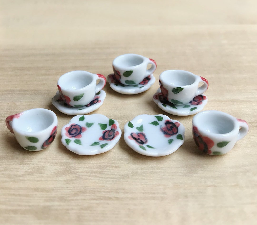 5 Miniature Empty Coffee Cup Set Miniaturedollhouse Coffee - Etsy