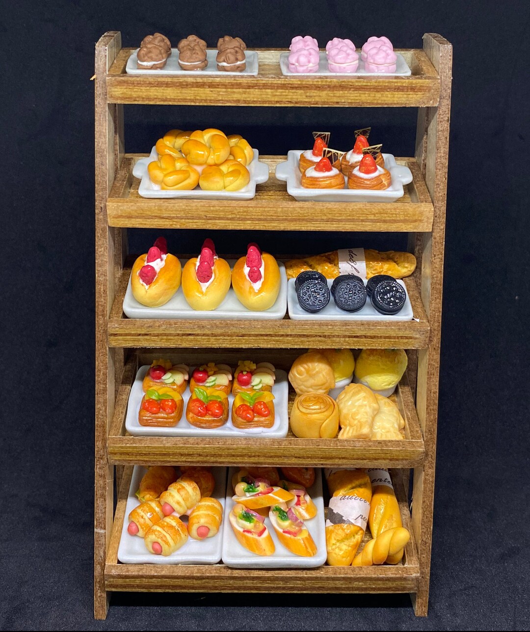 Miniature Wooden Stand With Bakery,miniature Bakery Display,miniature ...