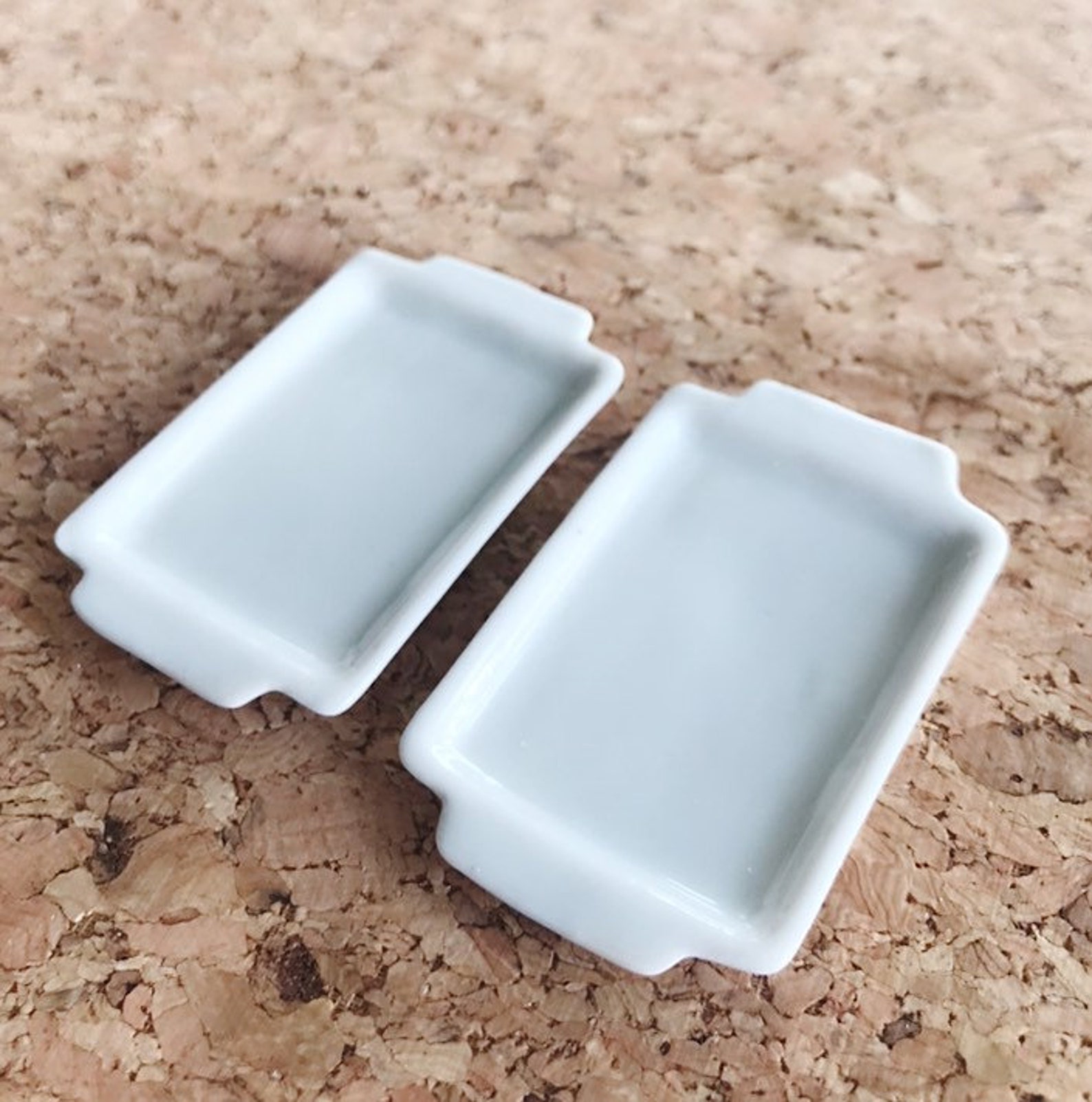 2 Pcs.miniature Ceramic Tray Miniature Trayminiature Food - Etsy