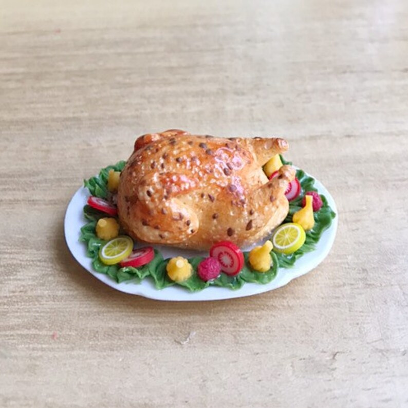 Miniature Roasted Chickenturkey Chicken Miniatureminiature - Etsy
