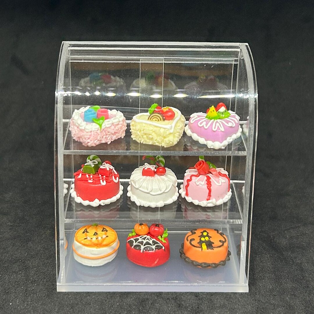 Miniature Bakery Display With Christmas Cakes,miniature Stand,miniature ...