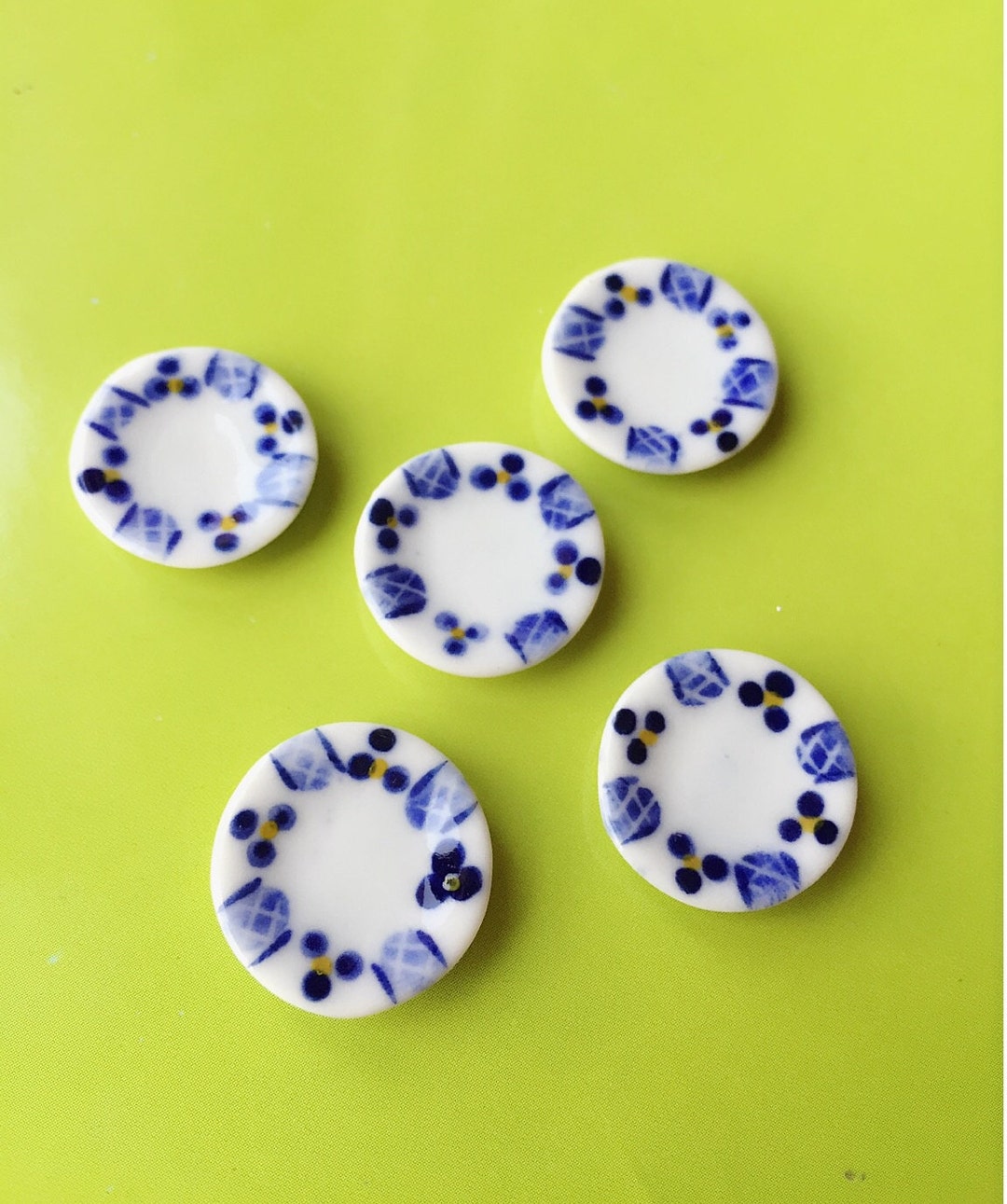 5 Miniature Plate,mini Ceramic Plate,miniature Food Plate,small Plate ...