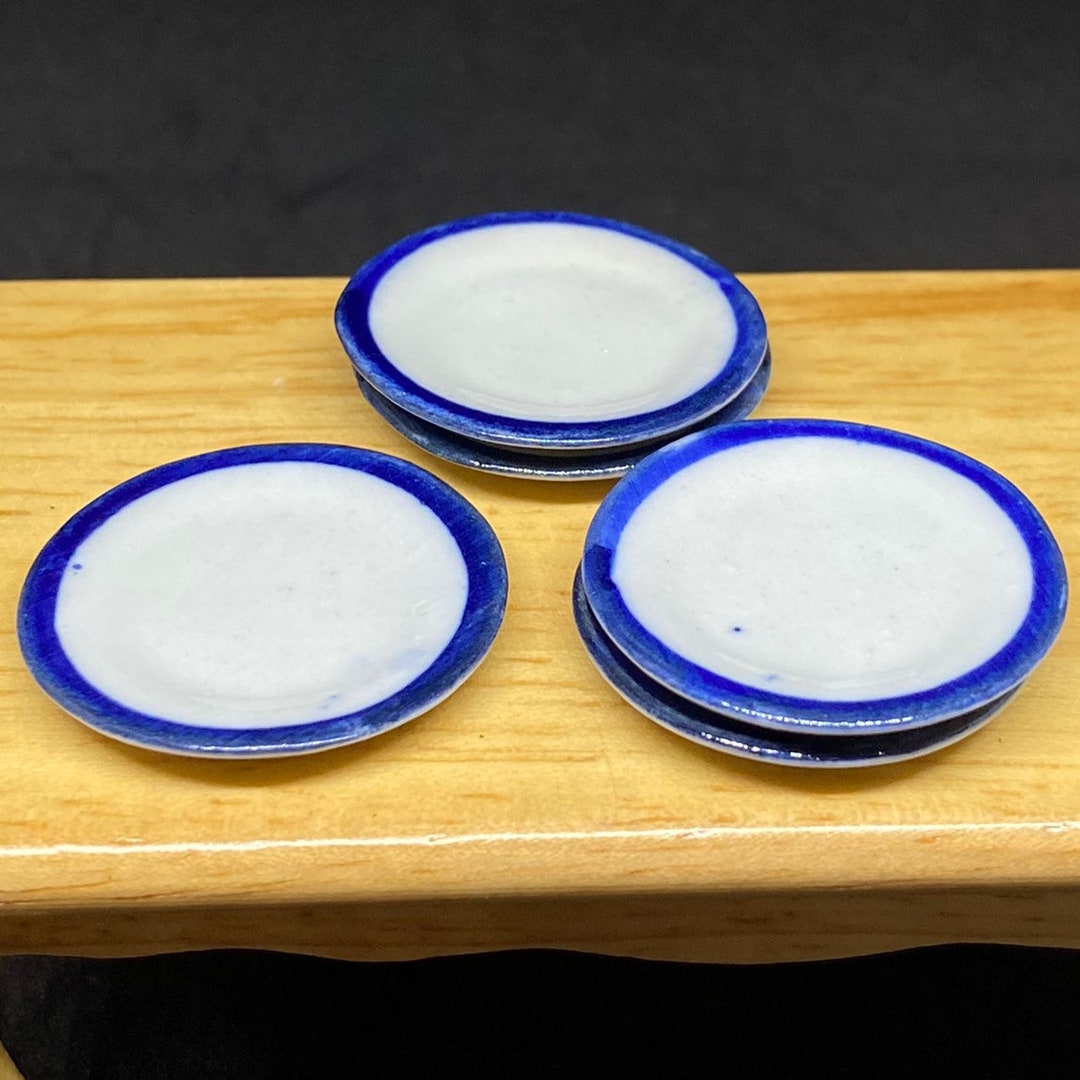 5 Miniatue Plate,mini Ceramic Plate,miniature Food Plate,miniature Tray ...