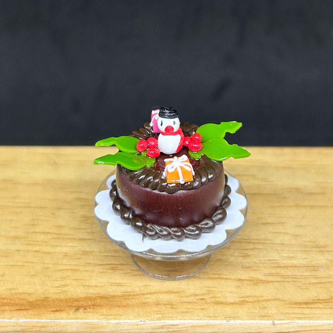 Miniature Christmas Cake,miniature Cakes ,dollhouse Bakery,christmas ...