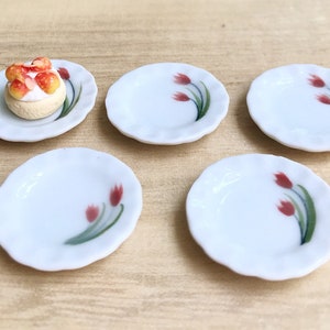5pcs.miniature Plate,ceramic Plate,miniature Food Plate,dollhouse Plate ...