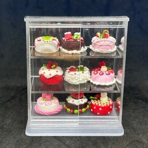 Miniature Bakery Display With Christmas Cakes,miniature Stand,miniature ...