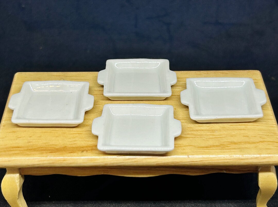 4 Pcs.miniature Plate,ceramic Plate Miniature,miniature Food Plate ...