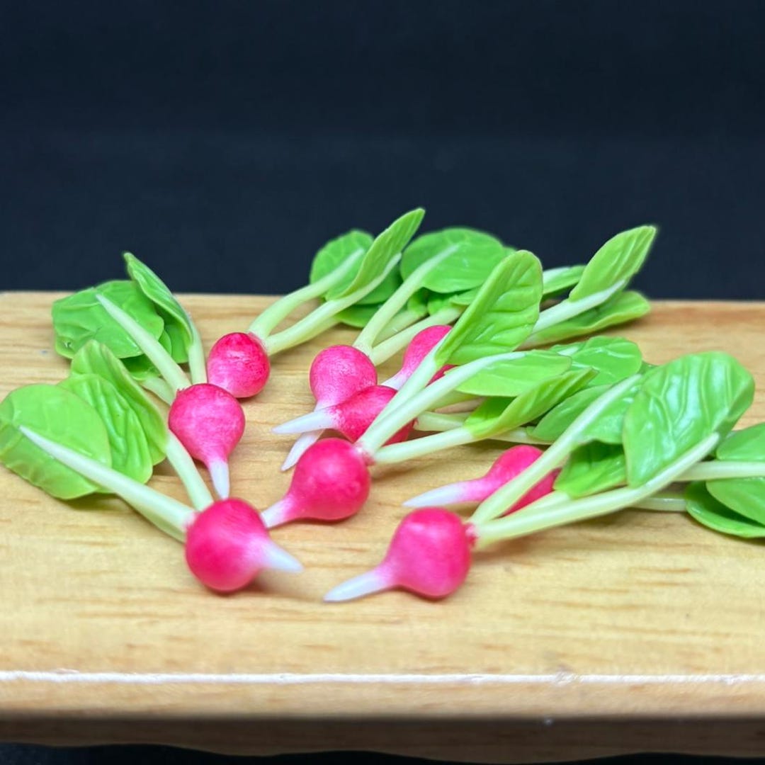 5 Pcs. Miniature Red Radish, Miniature Red Turnip, Miniature Vegetables ...