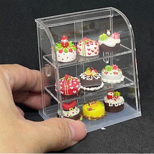 Miniature Bakery Display With Christmas Cakes,miniature Stand,miniature ...