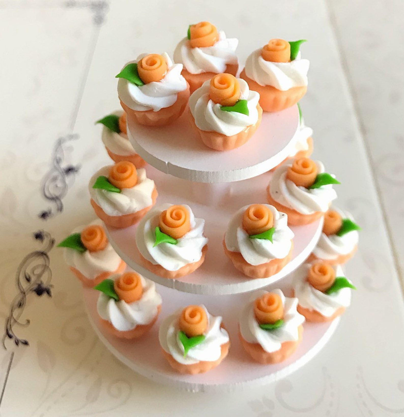 10 Miniature Orange Rose CupcakeMiniature cakeMiniature | Etsy