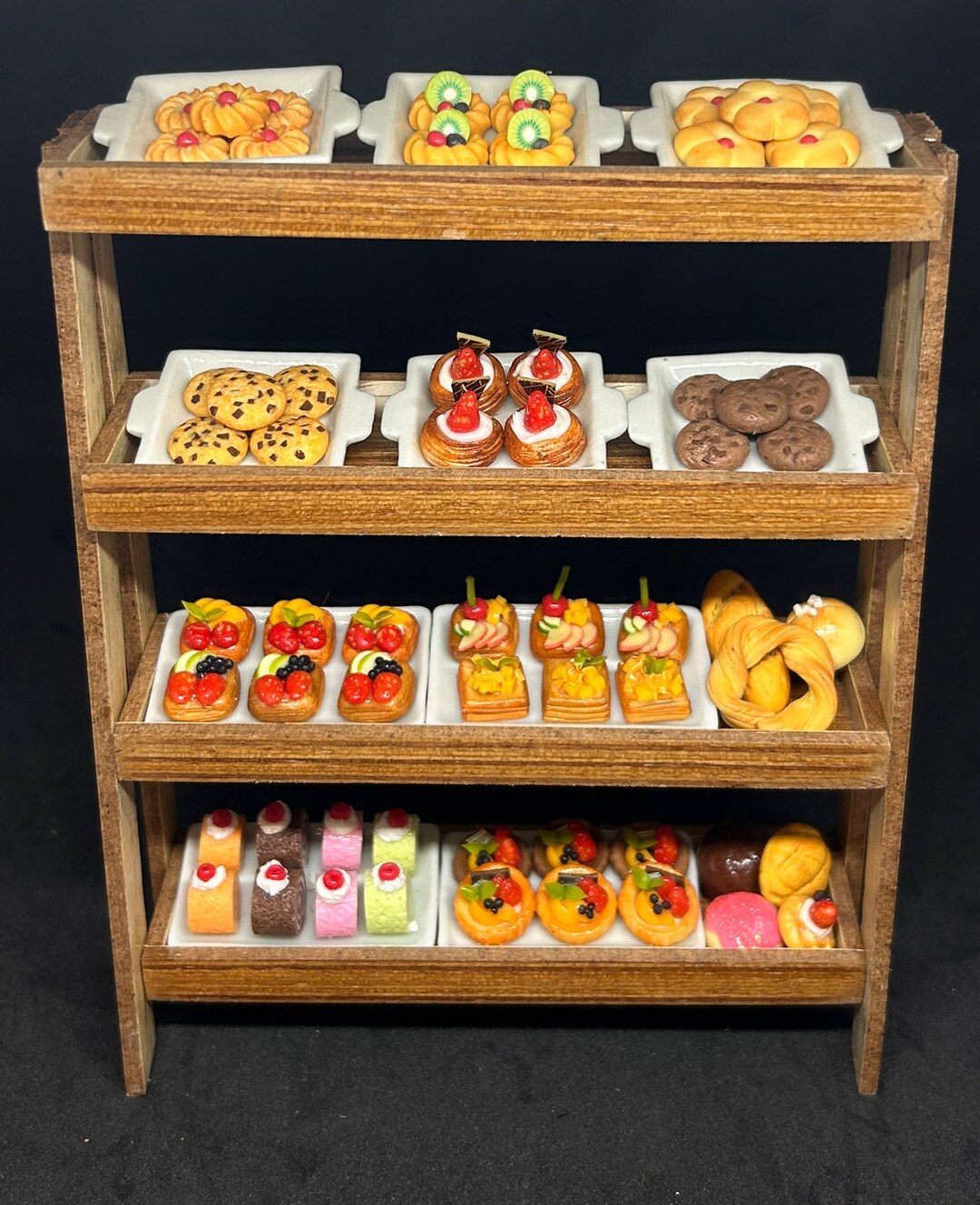 Miniature Wooden Stand With Bakery,miniature Bakery Display,miniature ...