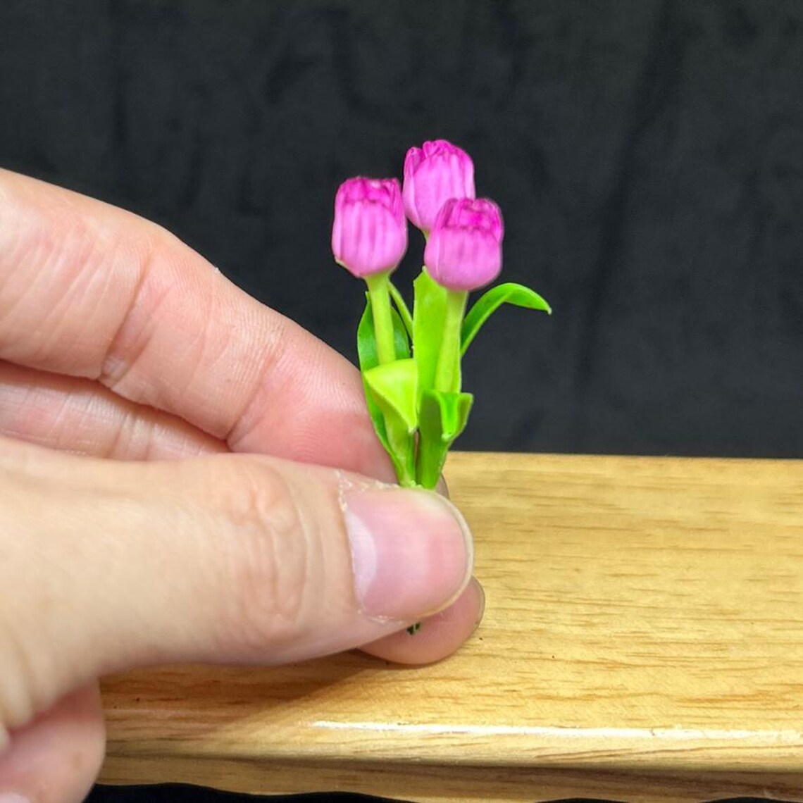 Miniature Flower,miniature Handmade Clay Flower,miniature Tulip ...