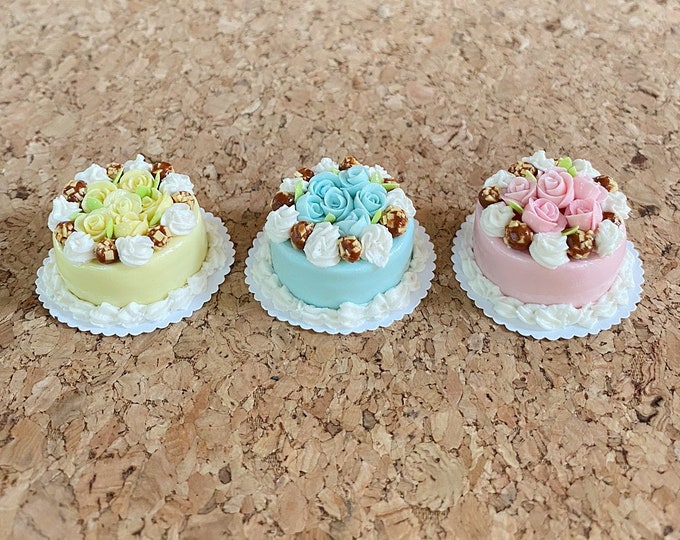 Miniature Rose Cake,miniature Cakes ,dollhouse Bakery,christmas Cakes ...