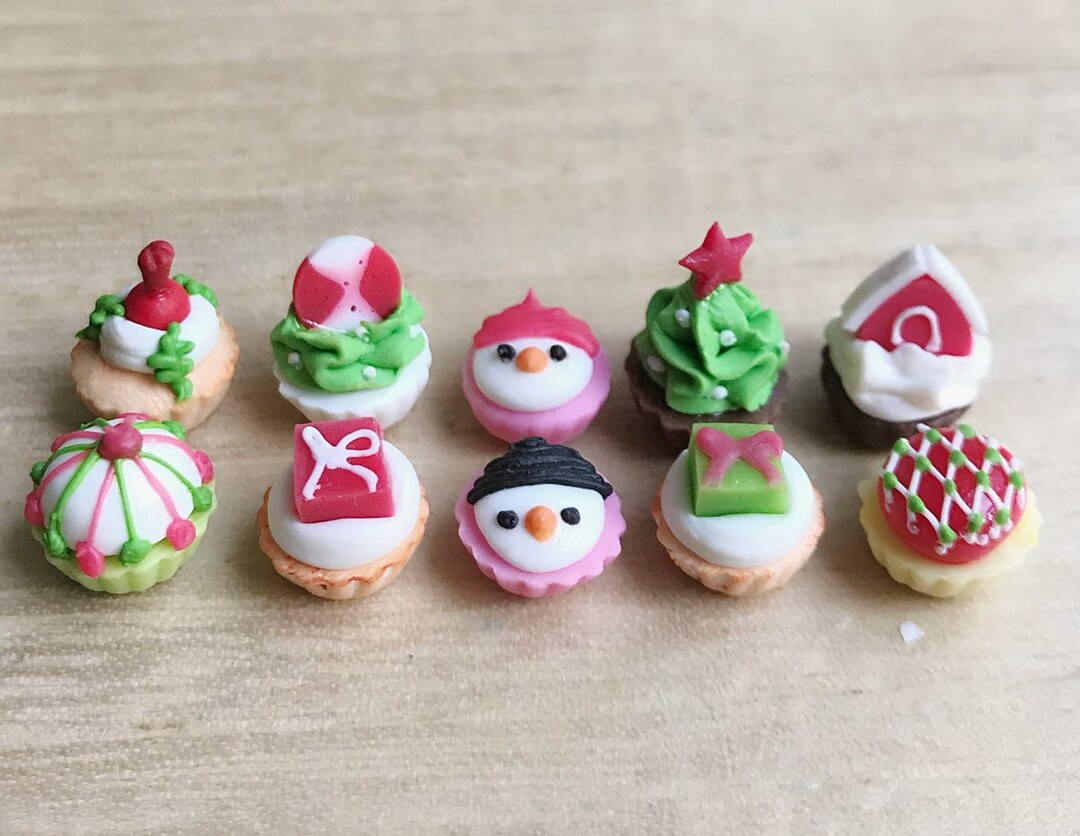 Miniature Mix Christmas Cakes 10pcs.,miniature Sweet,dolls House ...