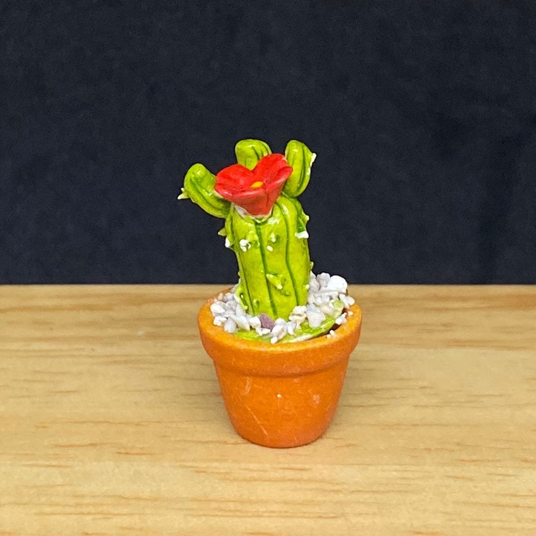 Miniature Cactus,miniature Flower Pot,miniature Flower,dollhouse Garden ...