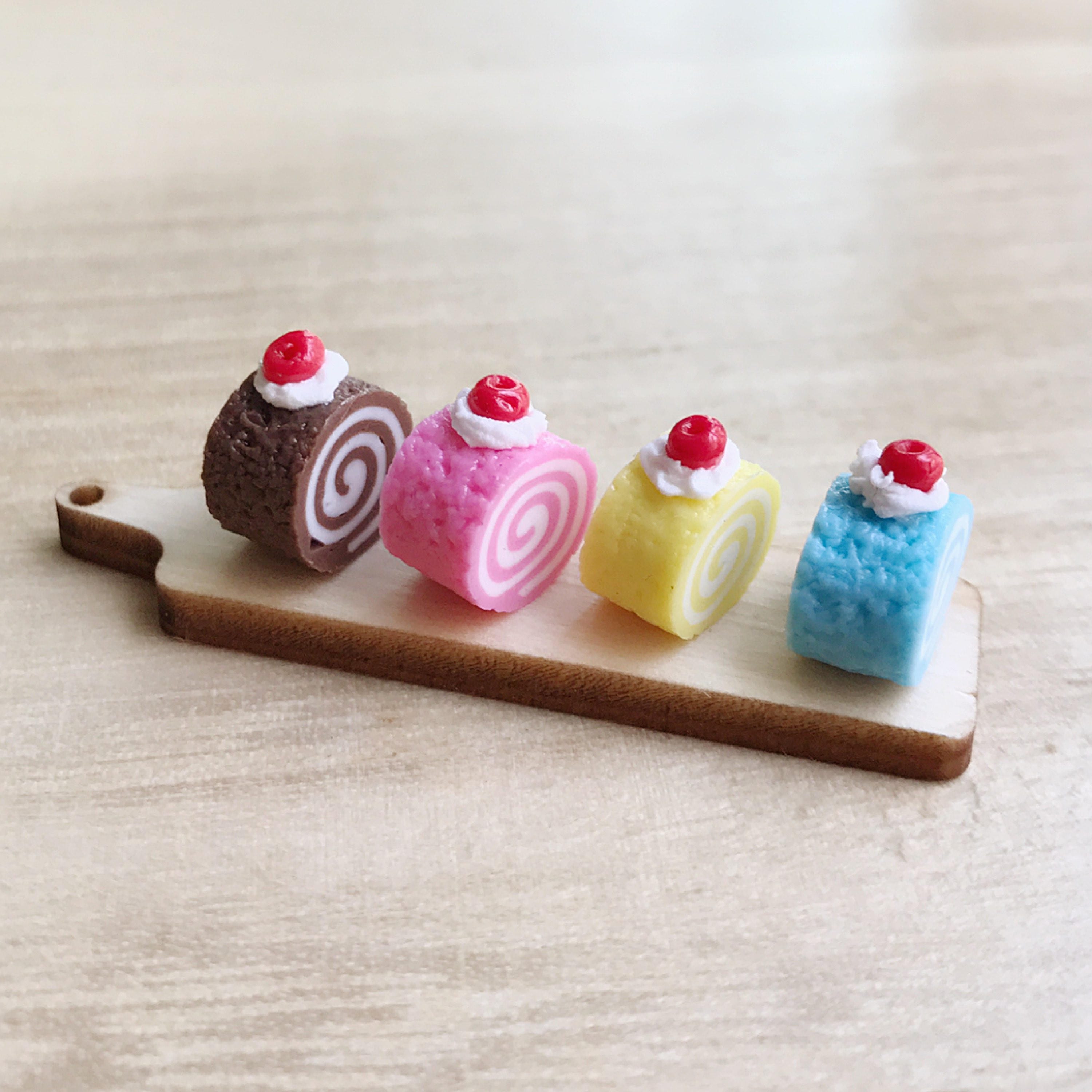 Miniature Cake Roll on Wooden Trayminiature Cakesminiature - Etsy