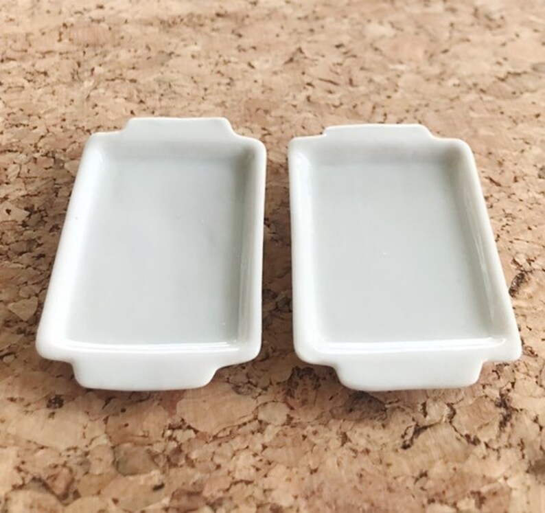 2 Pcs.miniature Ceramic Tray Miniature Trayminiature Food - Etsy