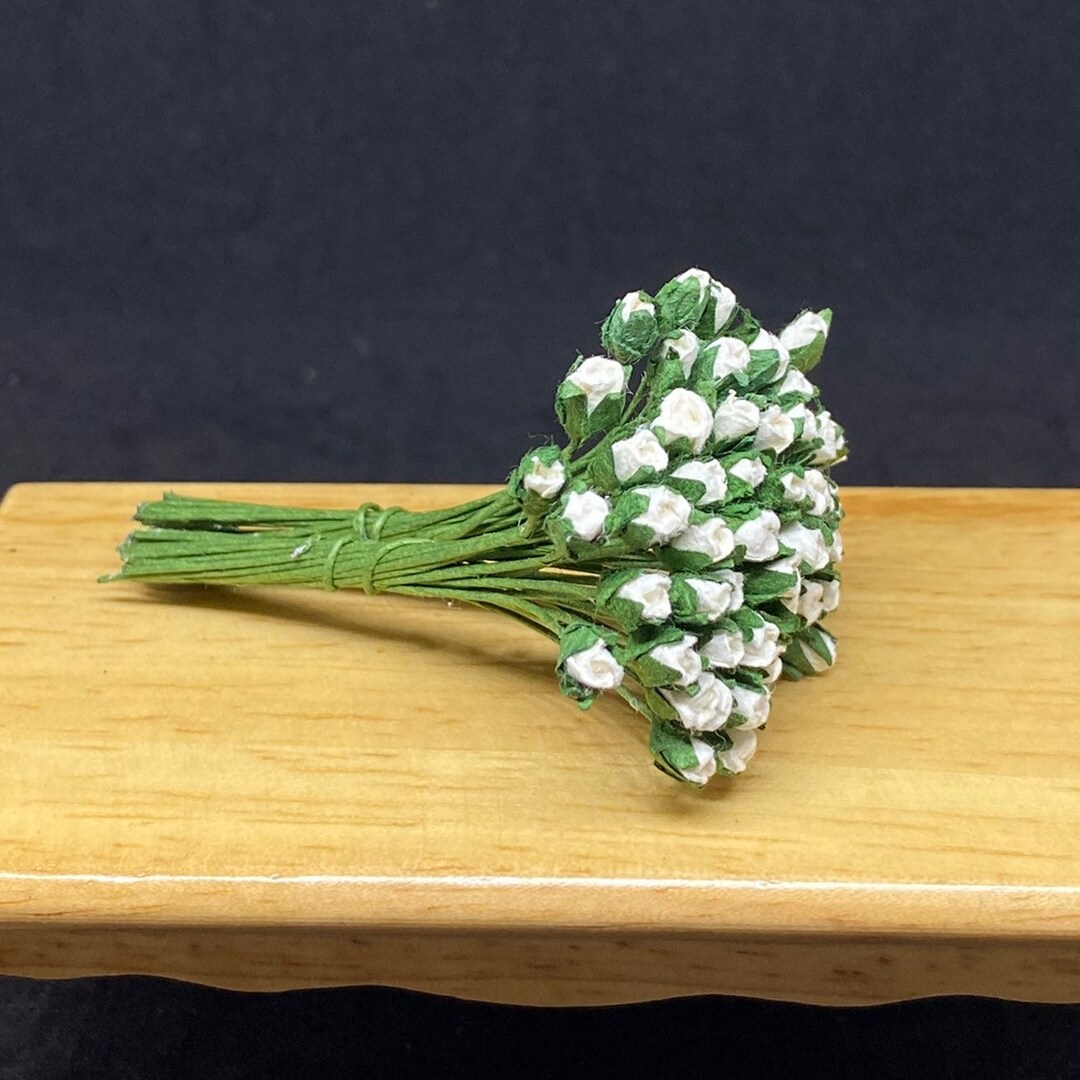 3 Mm.miniature Mulberry Paper Rose Bud,miniature Paper Flower,mini Rose ...
