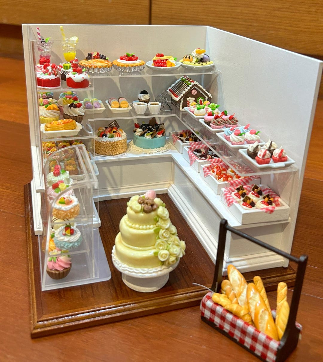 Free Shipping Miniature Wooden Stand With Bakery,miniature Bakery ...