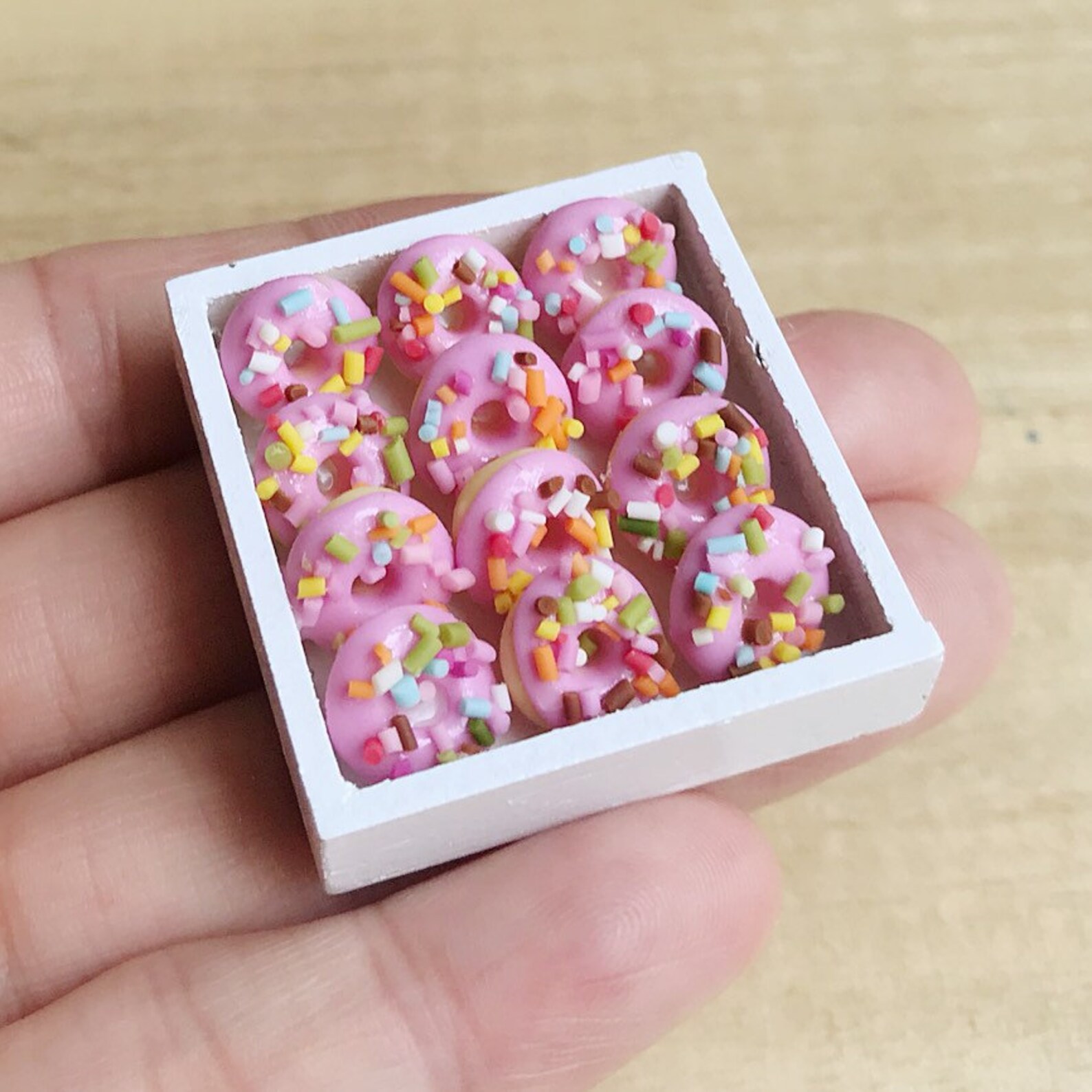 Miniature Doughnuts in Wooden Trayminiature Sweetminiature - Etsy