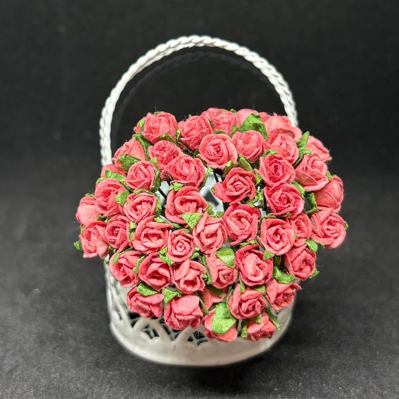 50pcs.7mm.miniature Mulberry Paper Flower,miniature Paper Flower,mini ...