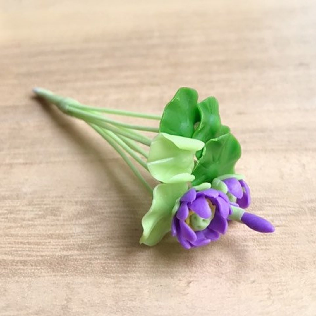 Miniature Lotus,miniature Flower Pot,miniature Vase,dollhouse Flower ...