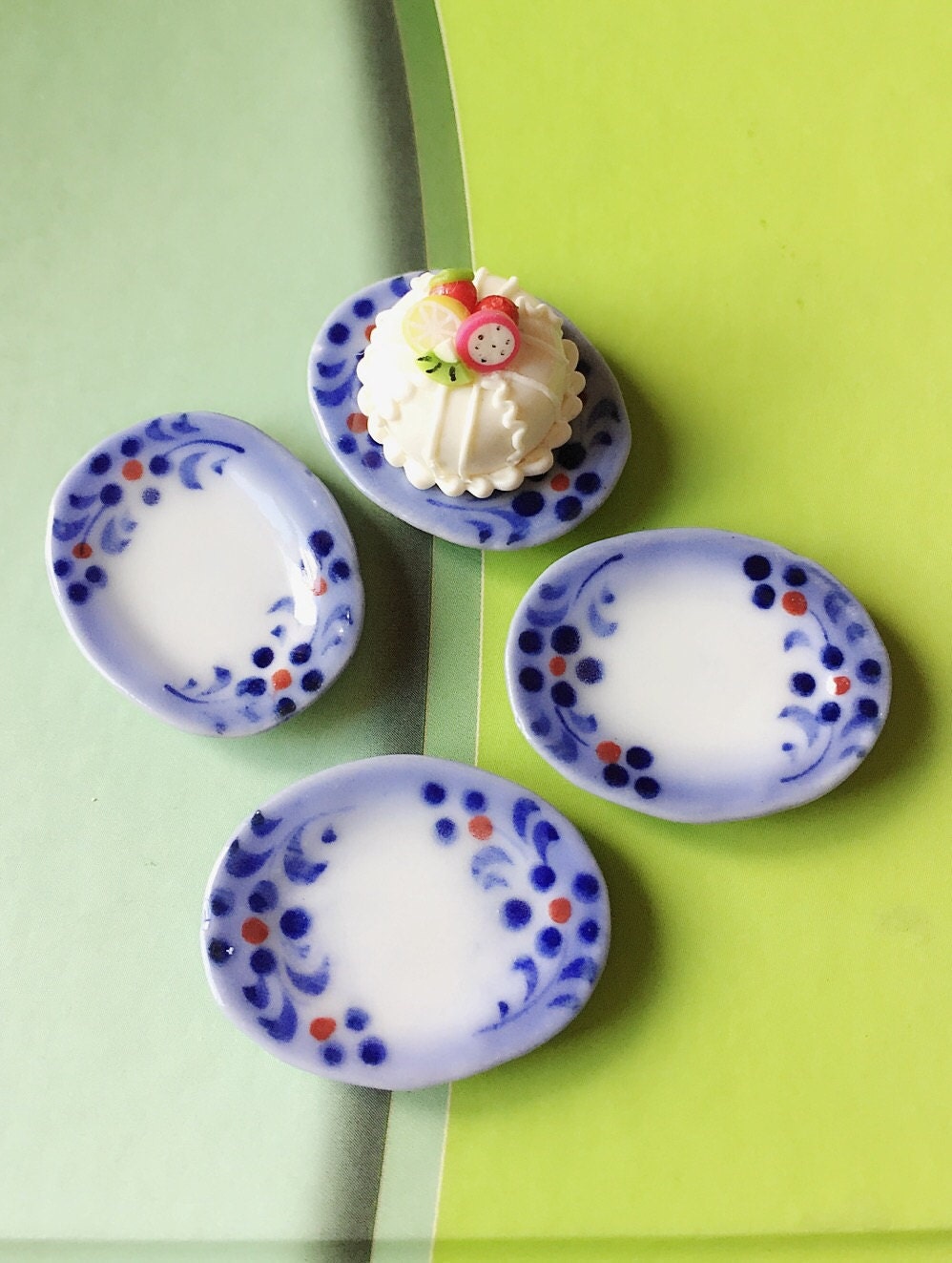 5 Miniature Plate,mini Ceramic Plate,miniature Food Plate,cake Plate ...