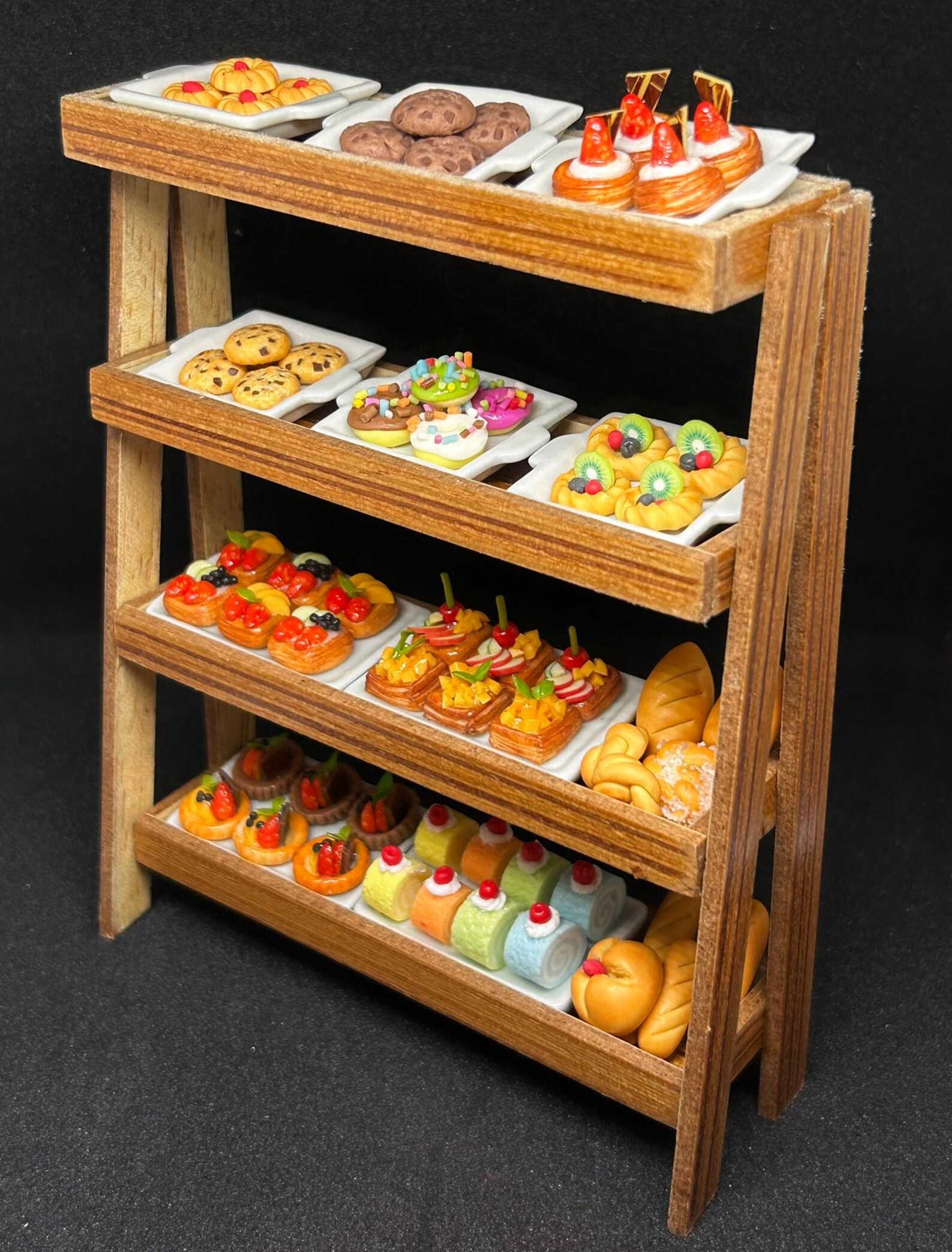 Miniature Wooden Stand With Bakery,miniature Bakery Display,miniature ...
