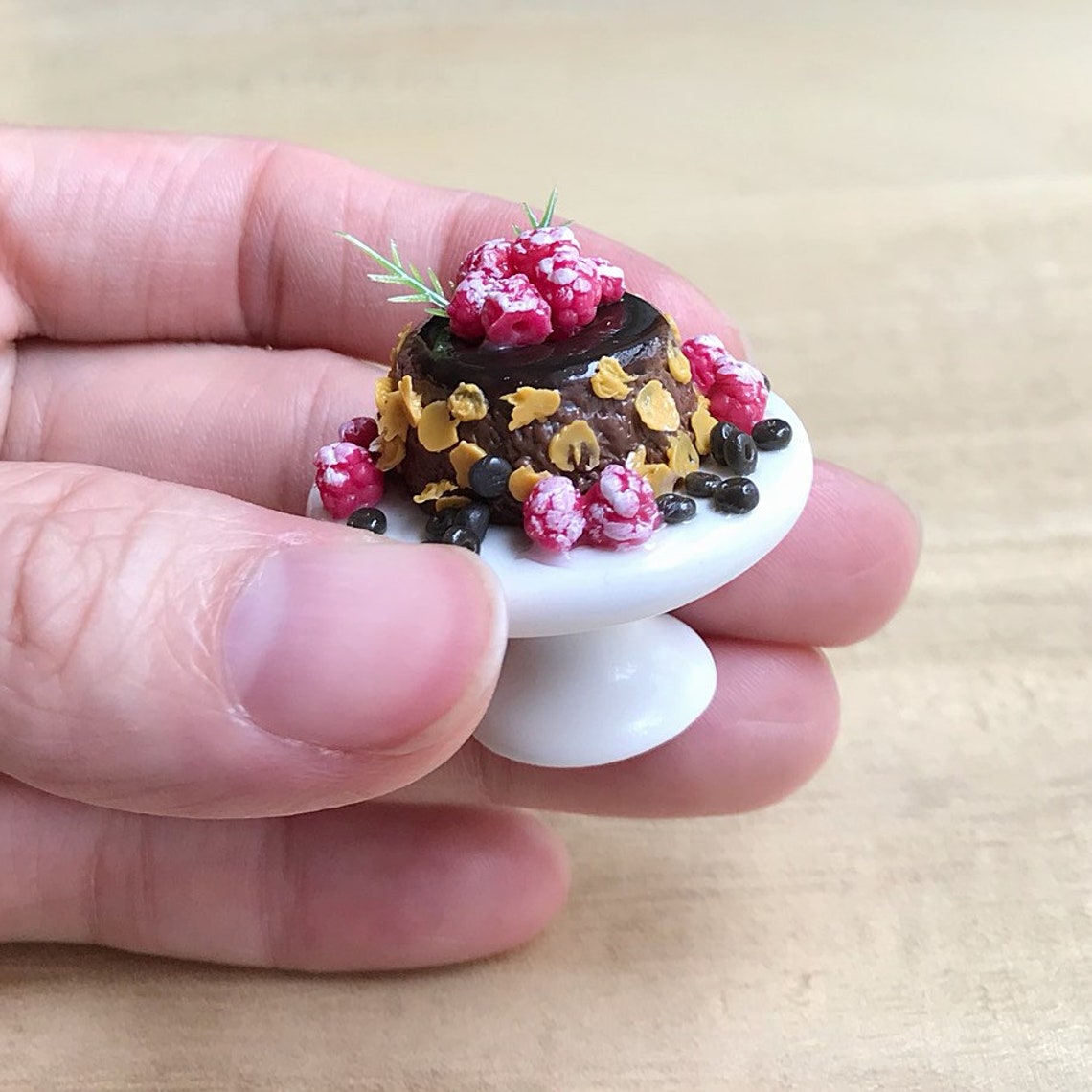 Miniature Fruit Cake on Ceramic Trayminiature Sweetdollhouse - Etsy