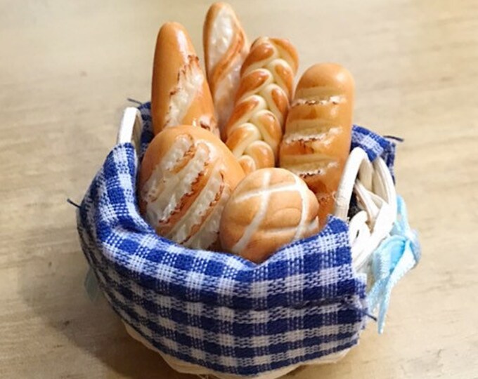 Miniature Mix Bread in Basket,miniature Basket,miniature Bread ...