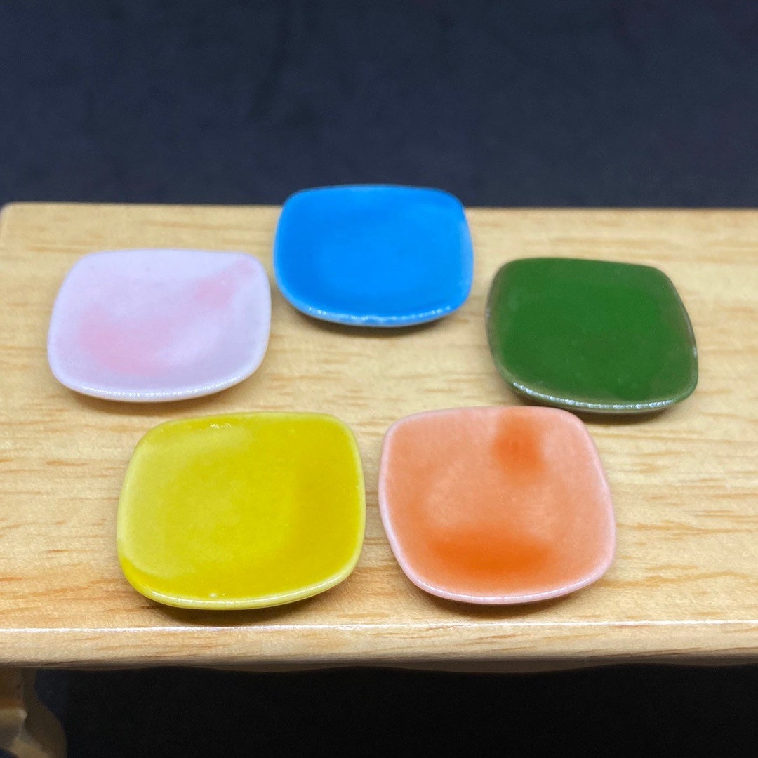Mix 5 Pcs.miniatue Plate,mini Ceramic Plate,miniature Food Plate,cake ...