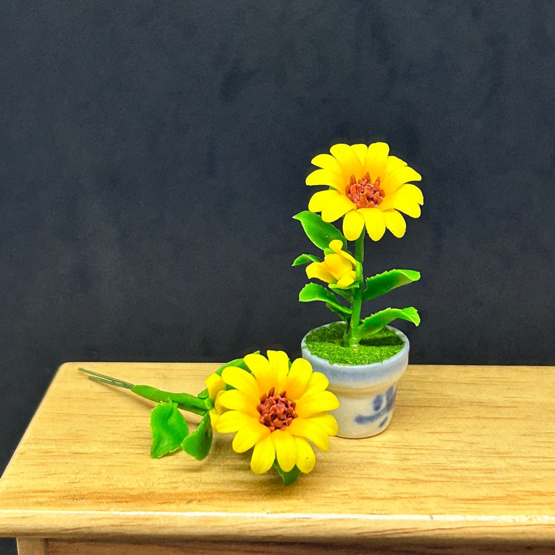 Miniature Flower,miniature Flower Pot,miniature Vase,dollhouse Flower ...