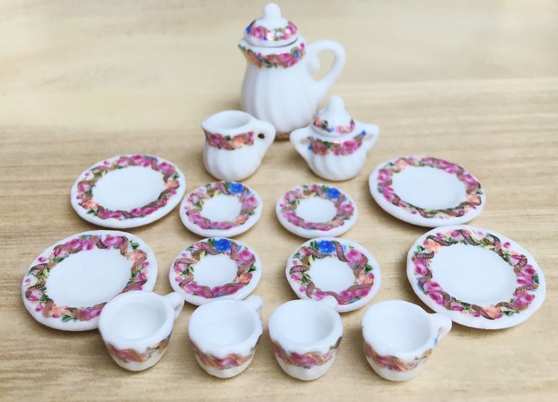 Miniature Tea Set Dollhouse Tea Setmini Tea Potminiature - Etsy