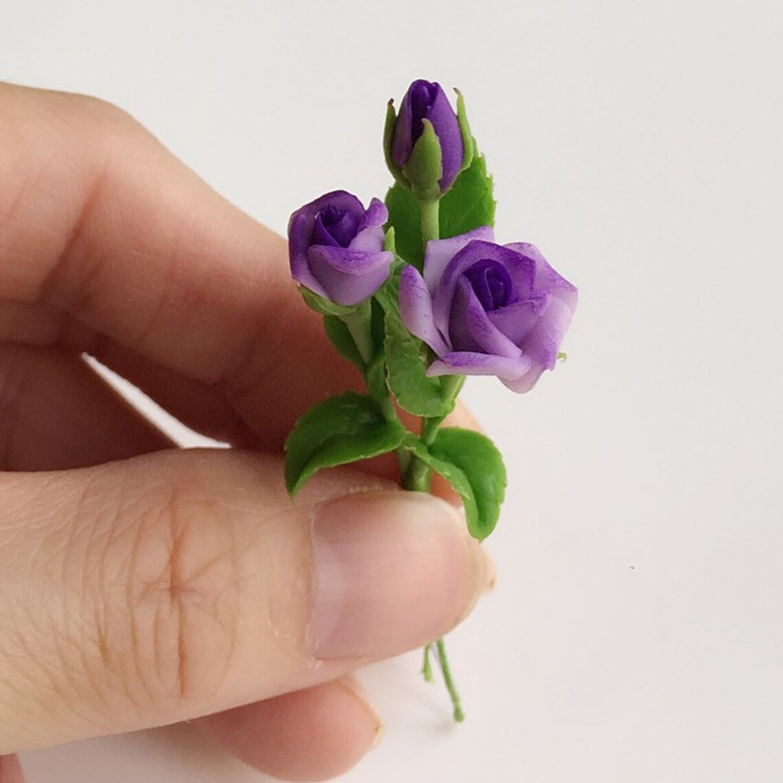 Miniature Flowerminiature Purple Rosedollhouse - Etsy