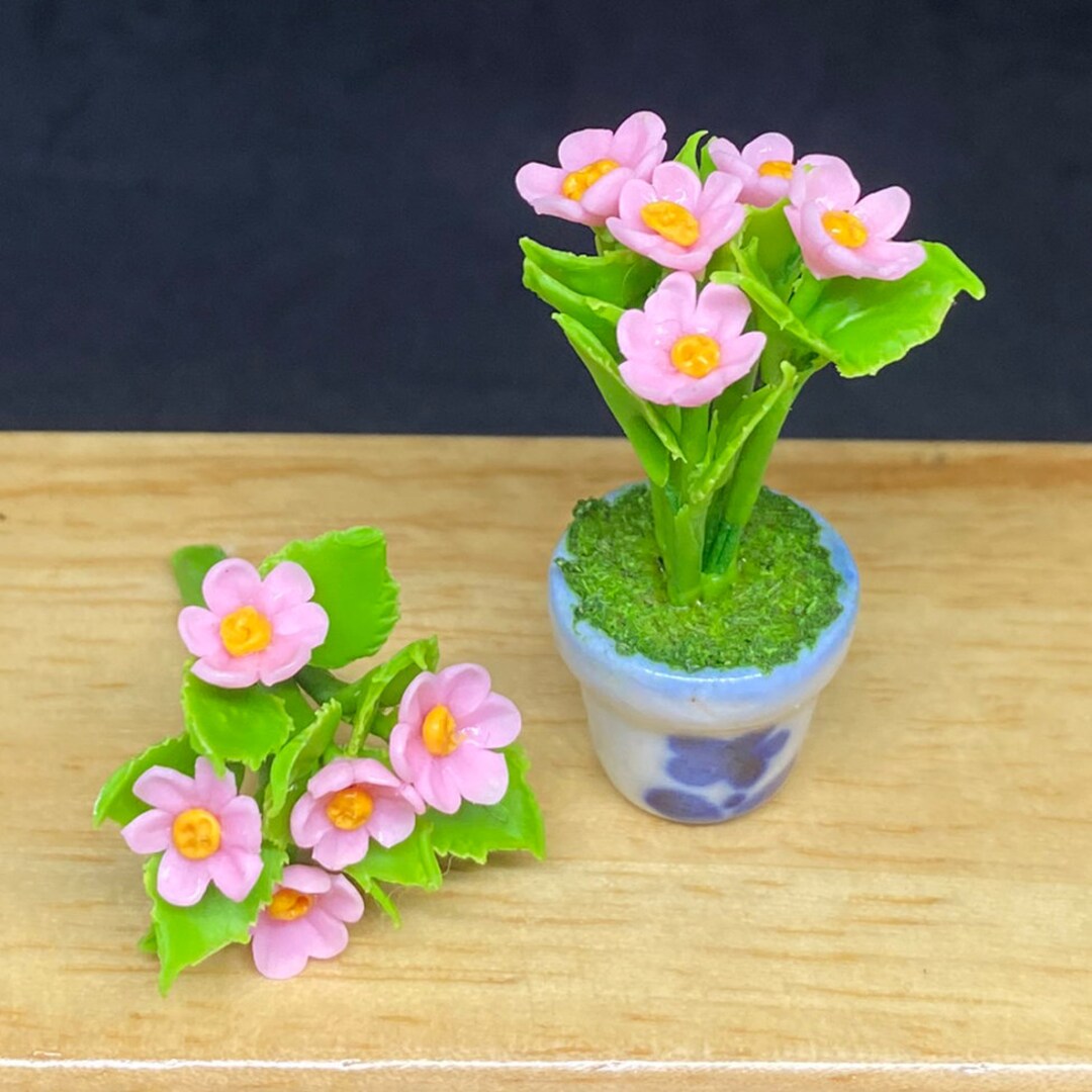 Miniature Flower,miniature Flower Pot,miniature Daisy,dollhouse Flower ...