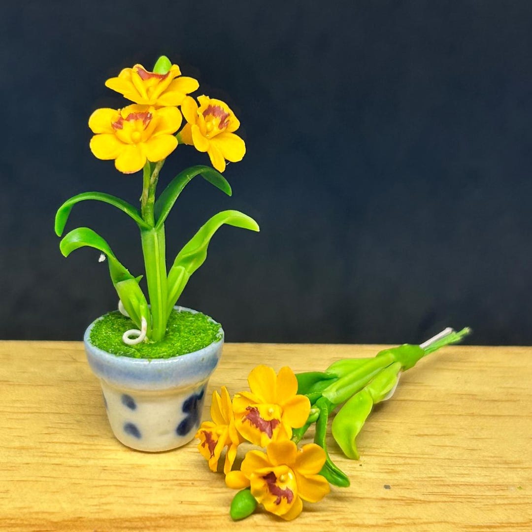 Miniature Flower,miniature Flower Pot,miniature Vase,dollhouse Flower ...