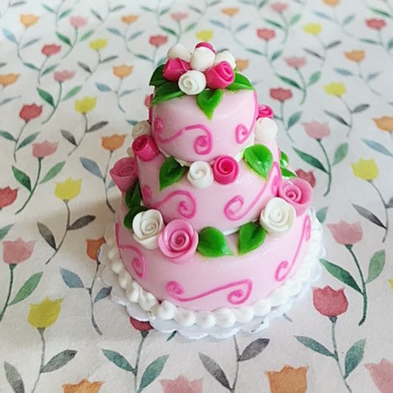 Miniature 3tier Wedding Cakeminiature Cakesminiature - Etsy