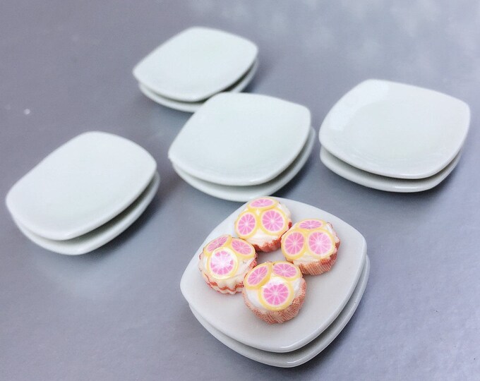 5 Miniature Plateceramic Plate Miniatureminiature Food - Etsy