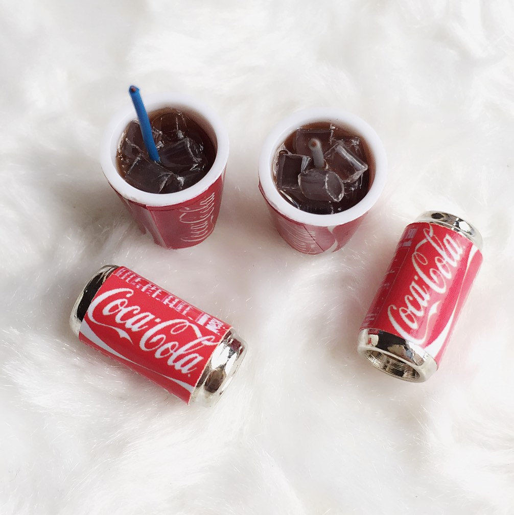Miniature Coke Cup and Coke Cans Set,miniature Coke, Miniature Beverage ...