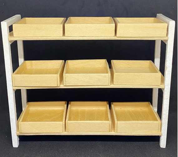 Miniature Wooden Stand With 9 Pcs. of Trayminiature - Etsy