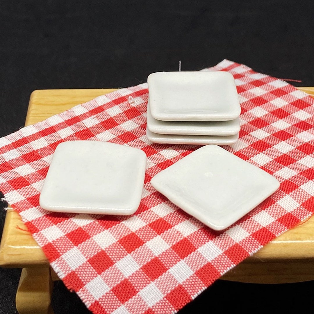 5 Miniatue Plate,mini Ceramic Plate,miniature Food Plate,cake Plate ...