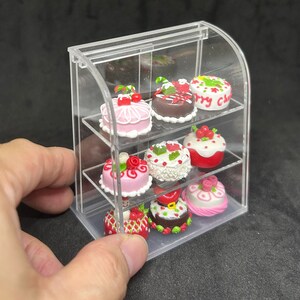 Miniature Bakery Display With Christmas Cakes,miniature Stand,miniature ...