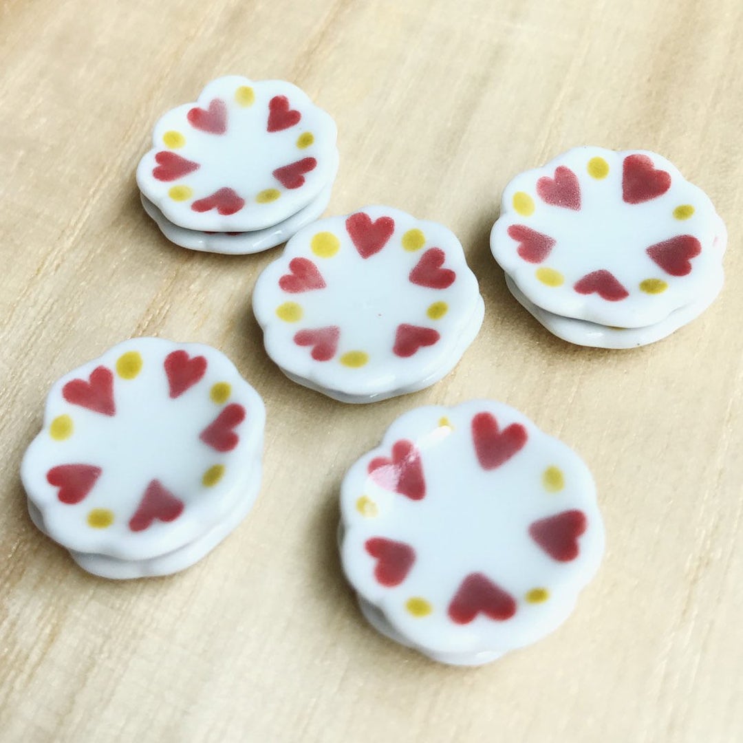 5 Miniature Plate,mini Ceramic Plate,miniature Food Plate,cake Plate ...