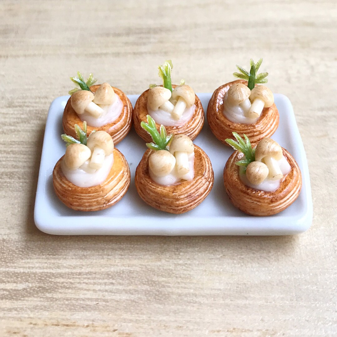 Miniature Mushroom Bread in Ceramic Tray,miniature Bakery,miniature ...